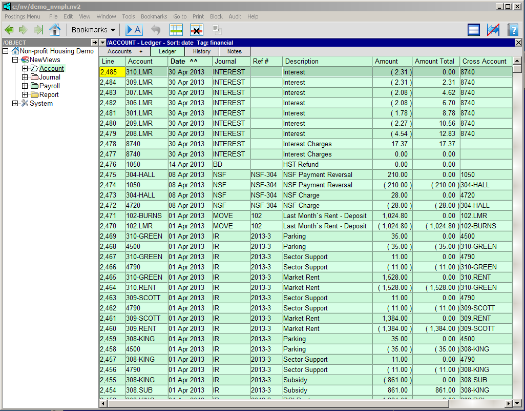 1.8.3 Ledger Explorer - NewViews Non-profit Housing 2.38 Manual