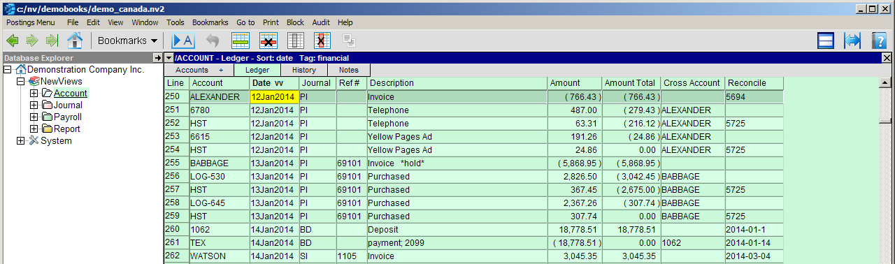 1.10.3 Ledger Explorer - NewViews 2.36 Manual